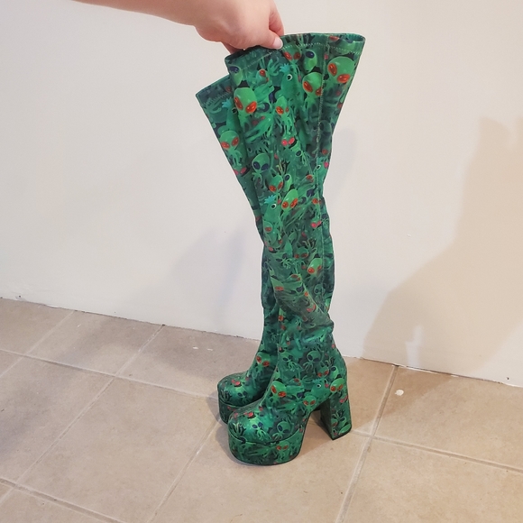 Dolls Kill | Shoes | Dolls Kill Alien Thigh High Boots | Poshmark